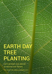 Earth day & tree poster | Free Editable Template - rawpixel