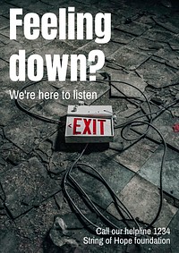 Helpline poster template, editable text | Free Editable Template - rawpixel