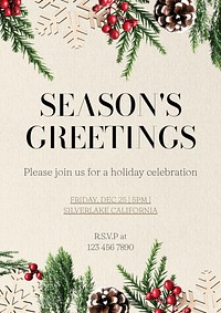 Season's greetings poster template, editable | Premium Editable ...