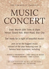 Music concert poster template, editable | Premium Editable Template ...