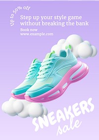 Sneakers sale editable poster template | Premium Editable Template ...