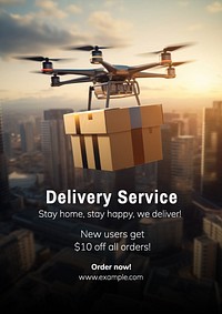 Delivery service poster template | Premium Editable Template - rawpixel