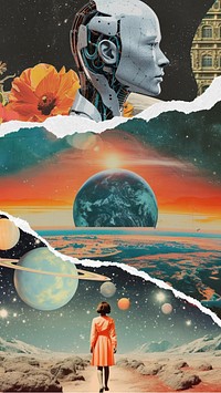 Technology ripped paper photo collage | Premium Photo Collage Maker ...