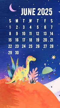 June 2025 calendar mobile wallpaper | Premium Editable Template - rawpixel