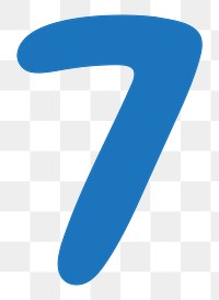 Number 7 png blue font, | Premium PNG - rawpixel