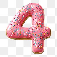 Number 4 png 3D donut | Premium PNG - rawpixel