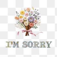 I'm sorry word png embroidery | Premium PNG - rawpixel