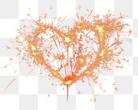 Heart-shaped sparkler overlay effect | Premium PNG - rawpixel