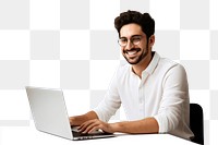 PNG Smiling man using laptop | Premium PNG - rawpixel