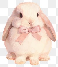 PNG Cute bunny pink bow | Premium PNG - rawpixel