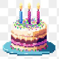 PNG Pixelated birthday cake illustration | Free PNG - rawpixel
