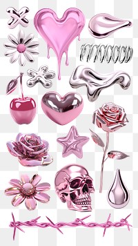 PNG 3d pink chrome shape | Premium PNG - rawpixel