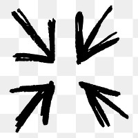Doodle arrows png pointing inward, | Free PNG - rawpixel