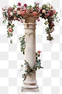 PNG Roman columns decorated flowers | Free PNG - rawpixel