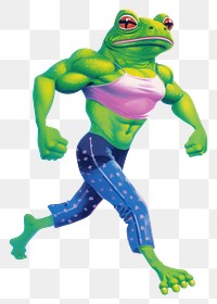 PNG cartoon muscular Frog holding | Free PNG - rawpixel