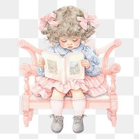 PNG girl sitting read boo | Premium PNG - rawpixel