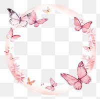 PNG Pink butterfly circle border | Premium PNG - rawpixel