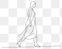 PNG Line art woman walking | Free PNG - rawpixel
