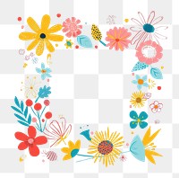 PNG Square frame pattern flower | Premium PNG - rawpixel