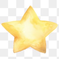 Yellow star png watercolor object, | Premium PNG - rawpixel