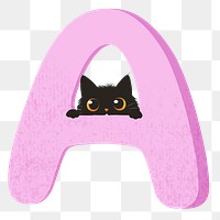 Letter png pink cat character | Premium PNG - rawpixel