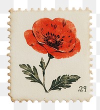 PNG Red flower postage stamp | Free PNG - rawpixel