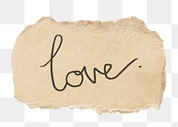 Love word png sticker, brown | Premium PNG - rawpixel