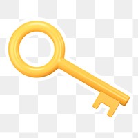 Yellow key png sticker, transparent | Premium PNG - rawpixel