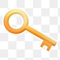 Yellow key png sticker, transparent | Premium PNG - rawpixel