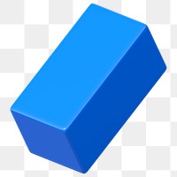 3D blue cuboid png, geometric | Premium PNG - rawpixel