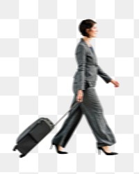 Traveling professional png businesswoman, transparent | Premium PNG ...