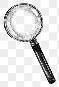 Hand drawn vintage magnifying glass | Premium PNG Sticker - rawpixel