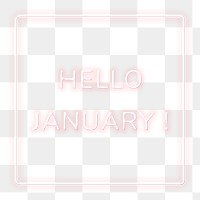 Neon frame Hello January! png | Premium PNG - rawpixel