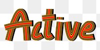 Active text png lettering retro | Premium PNG Sticker - rawpixel