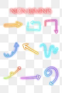 Neon arrows sign set design | Premium PNG - rawpixel