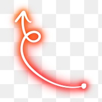 Neon red swirl arrow sign | Premium PNG Sticker - rawpixel