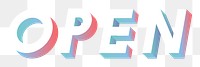 Isometric word Open typography design | Premium PNG Sticker - rawpixel