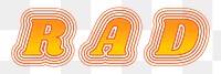 Rad png retro font typography | Premium PNG Sticker - rawpixel