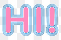 Offset stroke hi png typography | Premium PNG Sticker - rawpixel