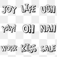 Bold words shadow typography png | Premium PNG - rawpixel