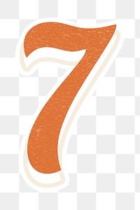 Number seven retro bold font | Premium PNG Sticker - rawpixel