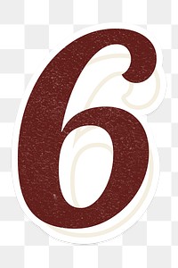 Red number 6 lettering icon | Premium PNG Sticker - rawpixel