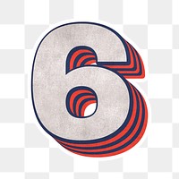 Number six layered text effect | Premium PNG Sticker - rawpixel