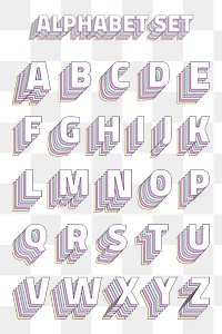 Transparent pastel layered alphabet set | Premium PNG - rawpixel