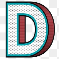 Letter D png isometric halftone | Free PNG Sticker - rawpixel