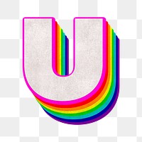 Png letter u rainbow typography | Premium PNG Sticker - rawpixel