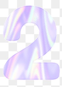 Pastel holographic number two png | Premium PNG Sticker - rawpixel