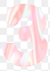 Pastel holographic number three png | Premium PNG Sticker - rawpixel