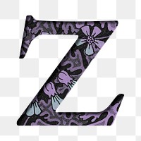Vintage embossed purple letter Z | Premium PNG Sticker - rawpixel