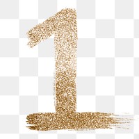 Transparent glitter number 1 gold | Premium PNG Sticker - rawpixel